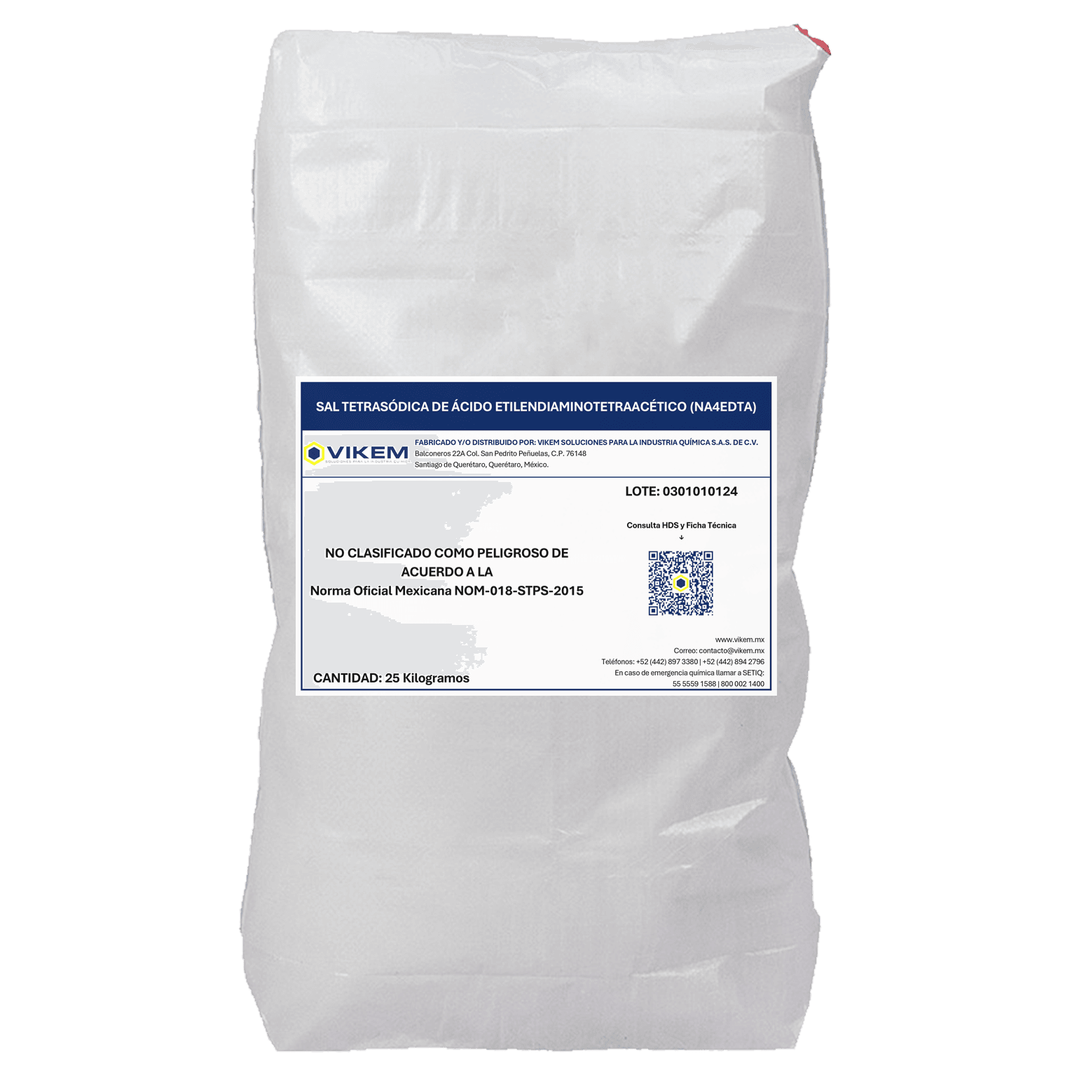 Sal Tetrasódica de Ácido Etilendiaminotetraacético (Na4EDTA) - VIKEM